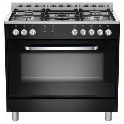 Gasfornuis met grote elektrische oven - RVS Gigant